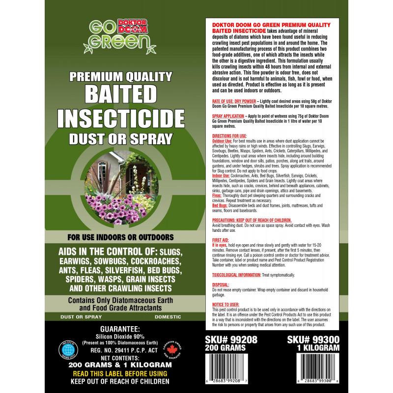 Doktor Doom Go Green Baited Insecticide Dust Or Spray (Diatomaceous ...